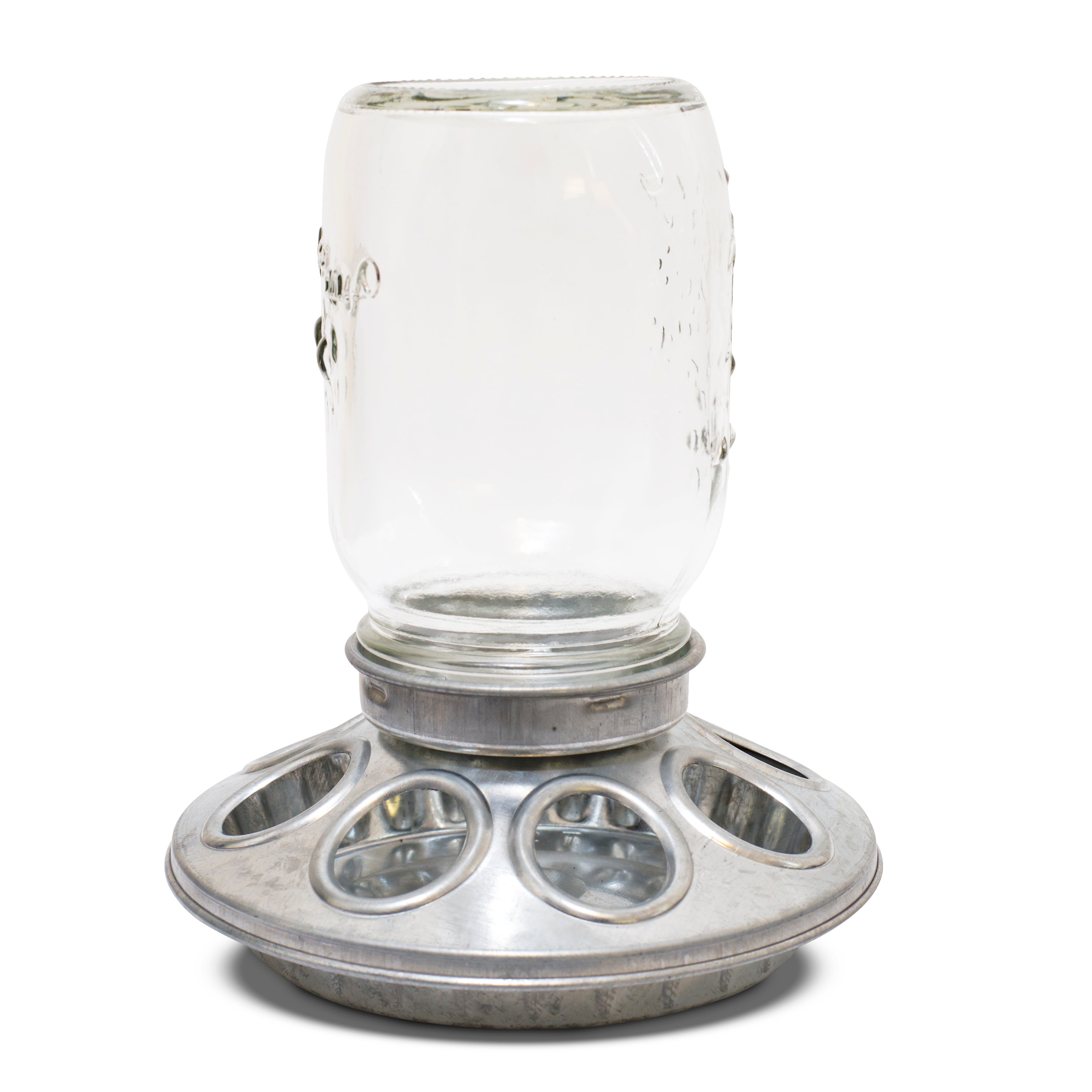 Poultry Chicken Feeder Galvanised base with Glass Mason Top 1kg ...